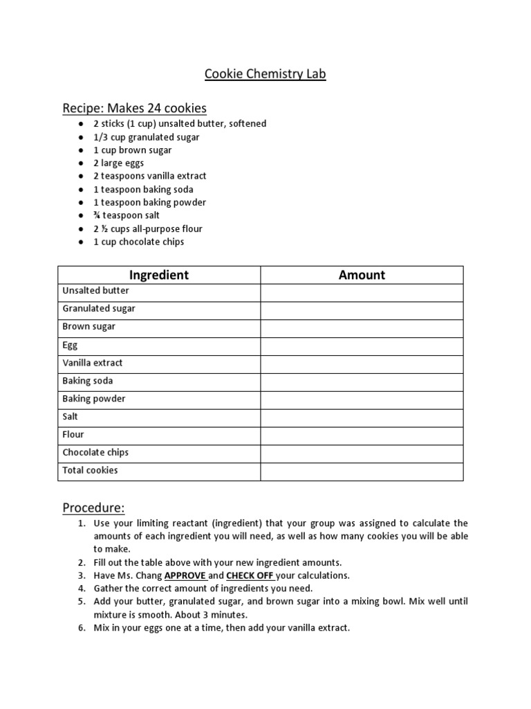 Cookie Chemistry Lab2 | PDF