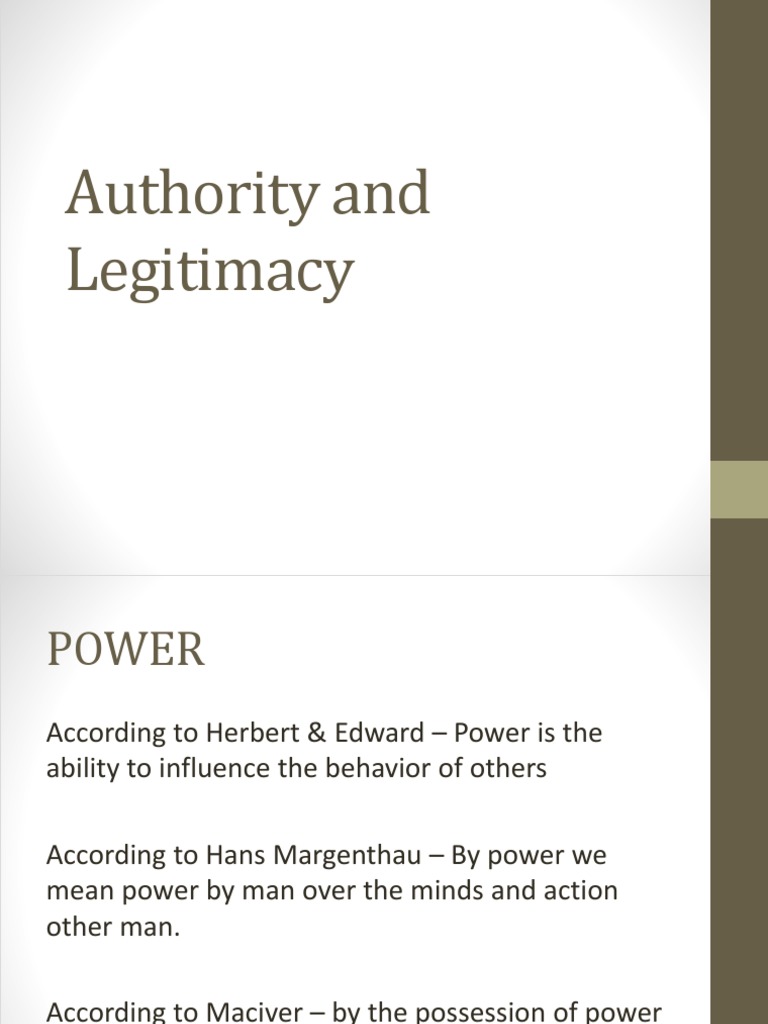 Authority and Legitimacy Explained | PDF | Legitimacy (Political ...