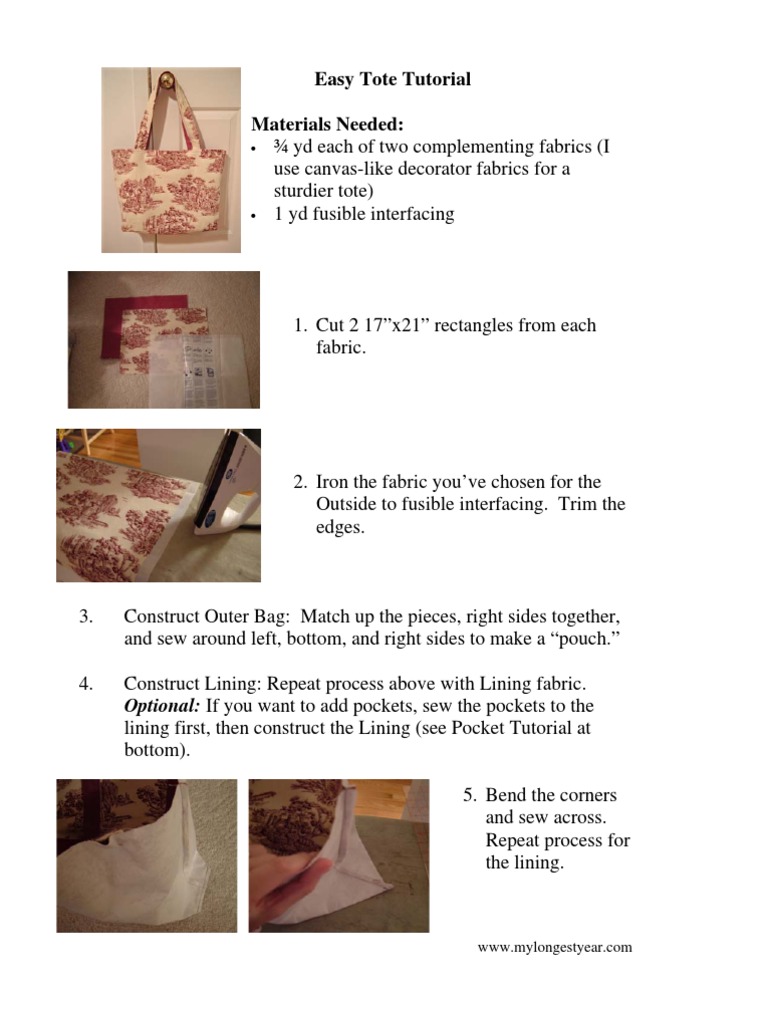 EasyTote Bag | PDF | Seam (Sewing) | Sewing