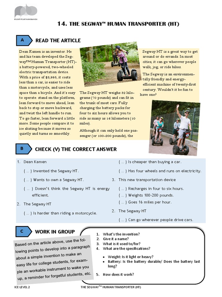The Segway Human Transporter (HT) : A Read The Article | PDF ...