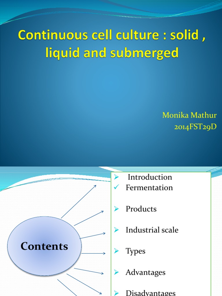 Continuous Cell Culture | PDF | Fermentation | Microorganism