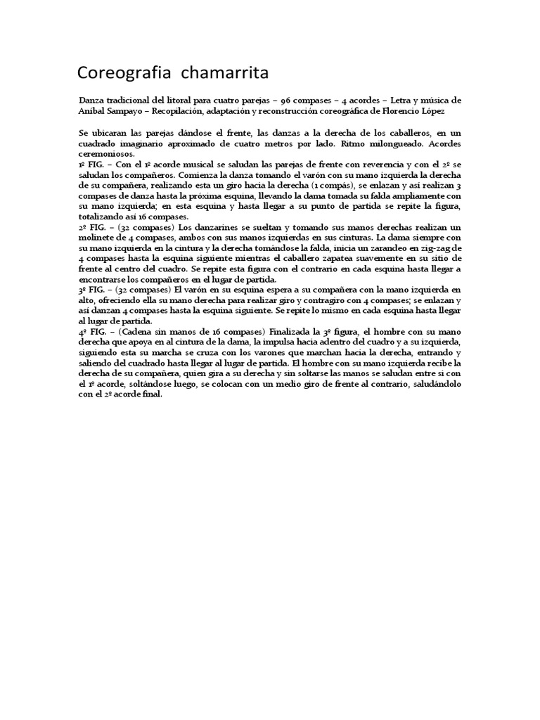 Coreografía de la Chamarrita | PDF | Arte