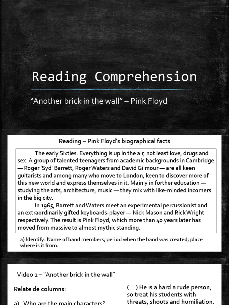 Reading Comprehension - Another Brick in The Wall | PDF | Musicians ...