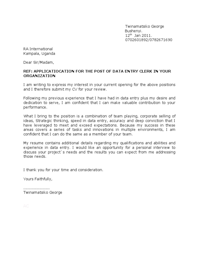 Cover Letter-3 | PDF