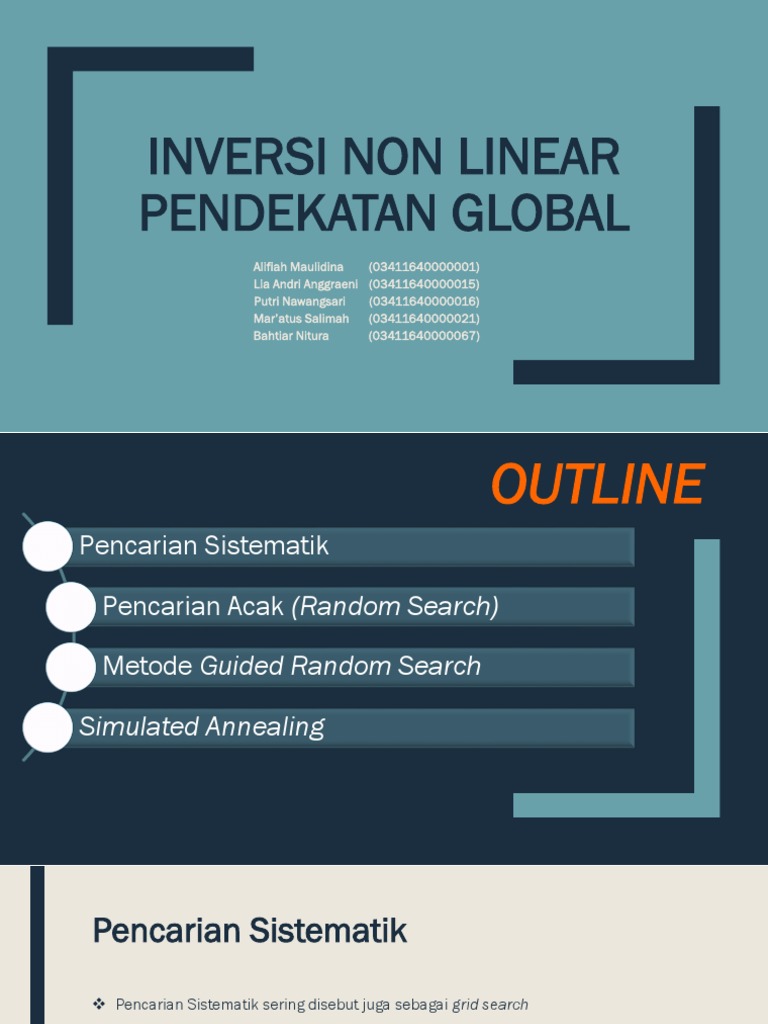 Inversi Non Linear Pendekatan Global - Kelompok 5 | PDF
