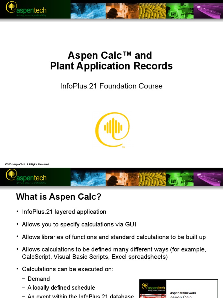 11 AppendixA AspenCalc | PDF | Spreadsheet | Databases