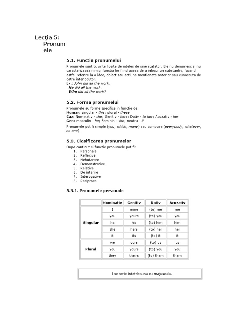 Lb. Engleza - Lectia5 | PDF | Language Mechanics | Syntactic Relationships