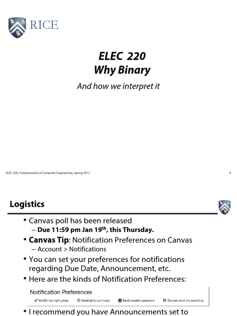 Lecture Why Binary And How We Interpret It Pdf Data Type Bit