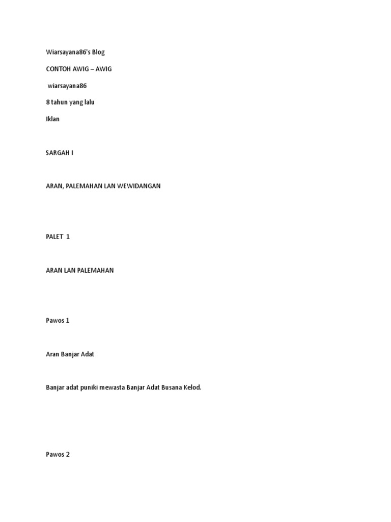 Contoh Awig Awig | PDF