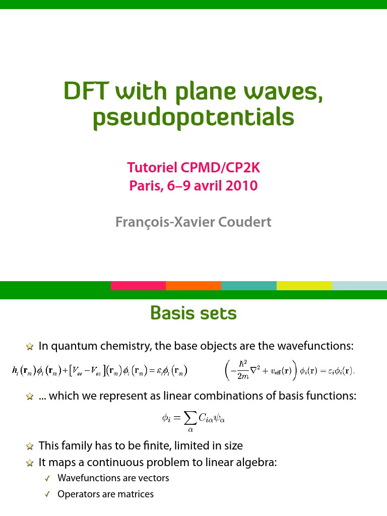 DFT With Plane Waves, Pseudopotentials | PDF | Modern Physics ...