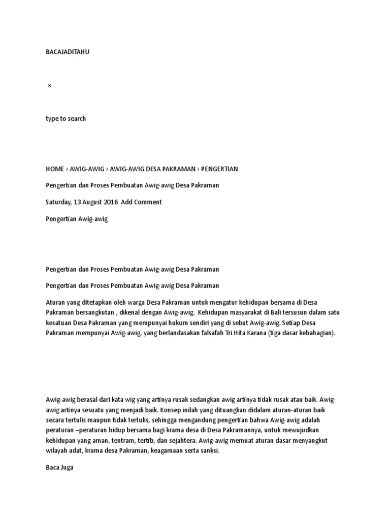 Awig Awig 2 | PDF | Politik | Ilmu Sosial