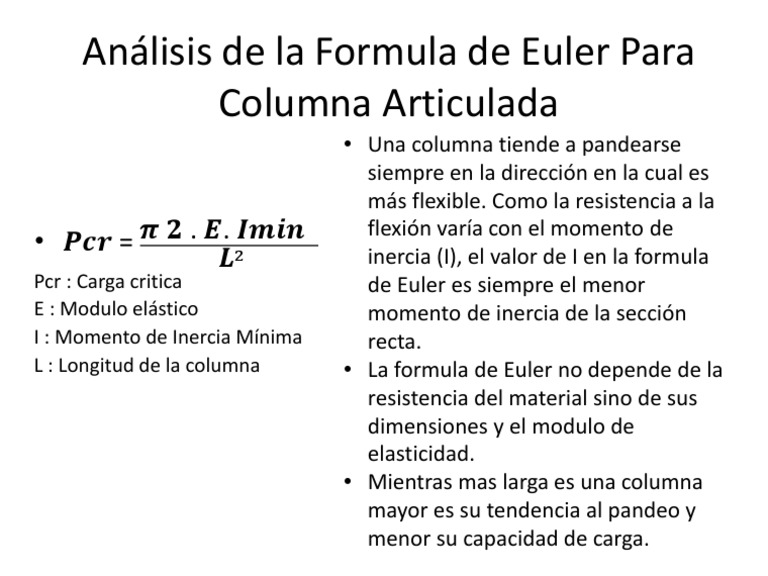 Análisis de La Formula de Euler para Columna | PDF
