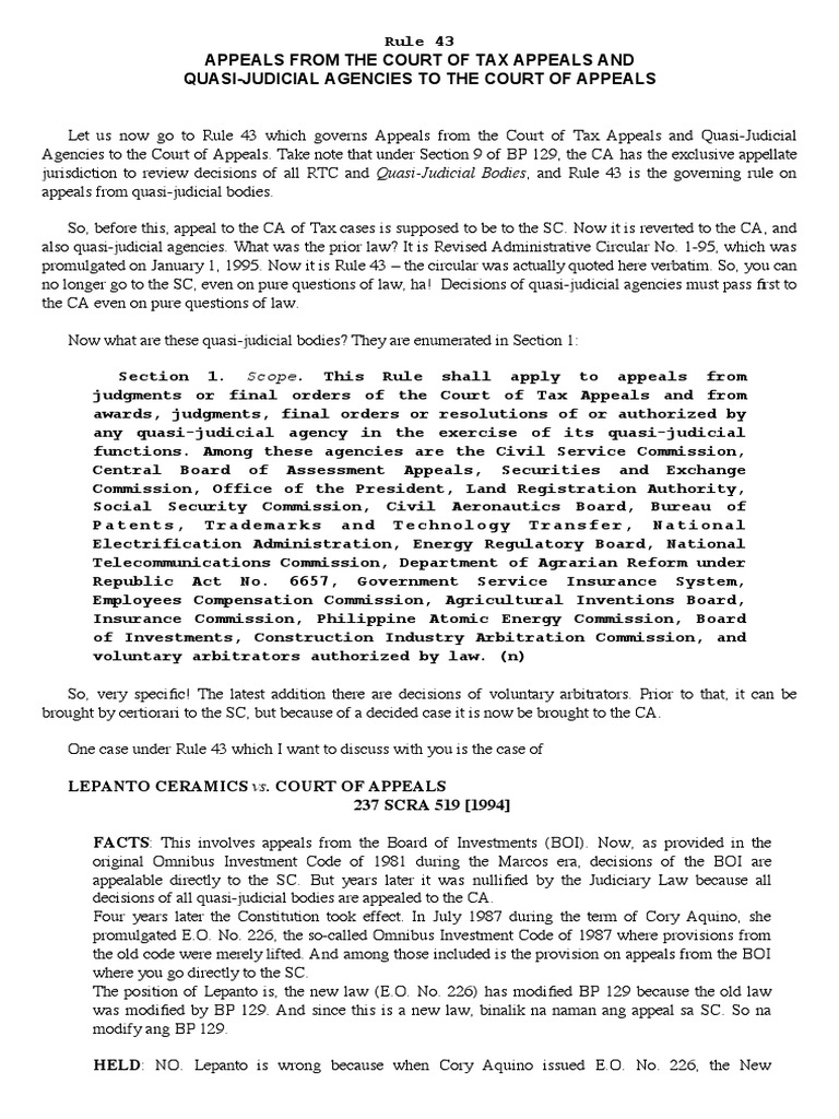 Rule 43 | Download Free PDF | Judgment (Law) | Appeal