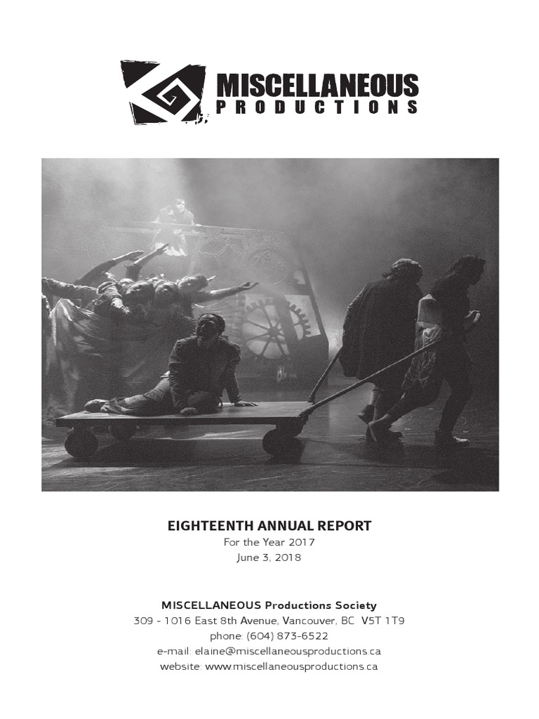 2017 Annual Report: MISCELLANEOUS Productions | PDF | Leadership ...