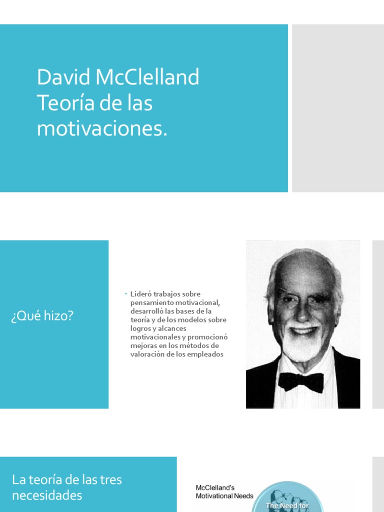 Teoría de las tres necesidades motivacionales de David McClelland | PDF ...