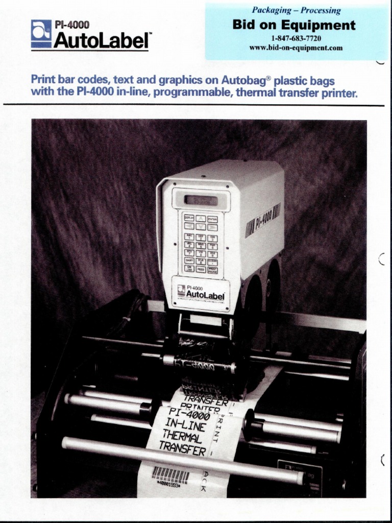 Automated Packaging Systems Autolabel Pi-4000 In-Line, Programmable ...