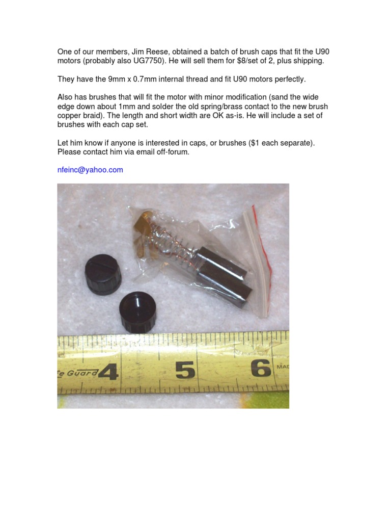 U90 Motor Brush Caps for Sale | PDF