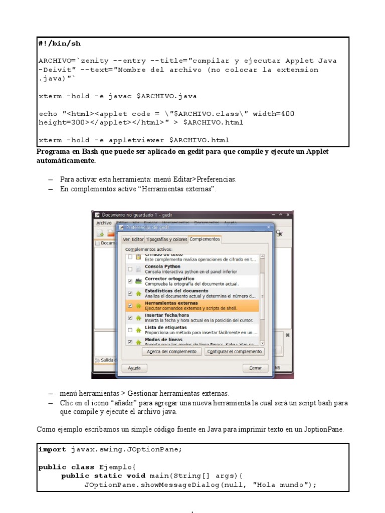 Script Bash para Compilar Applets Java | PDF