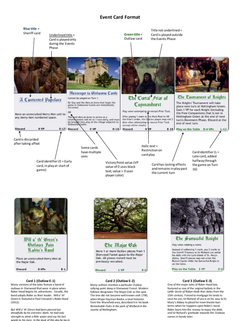 Event Card Almanac v3.0 (2018) | PDF | Robin Hood | Ivanhoe