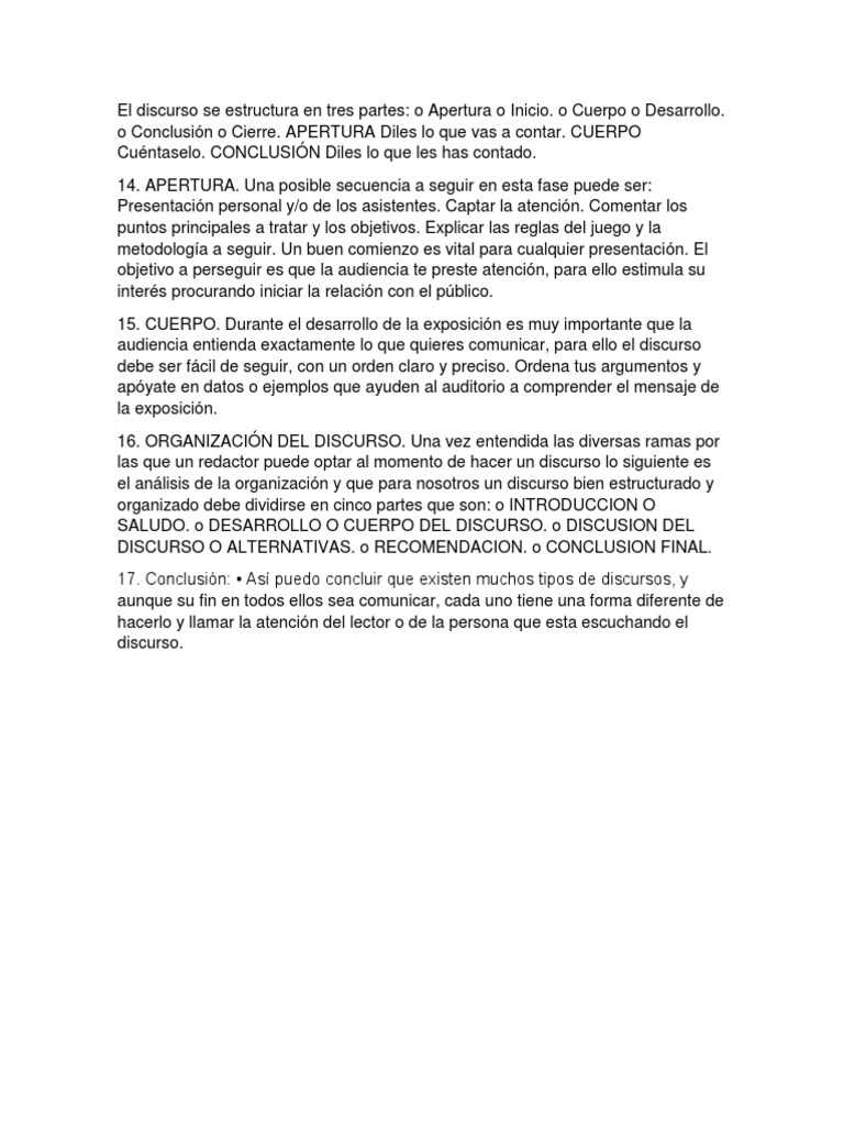 Estructura Del Discurso | PDF