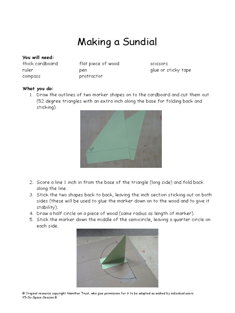 Making A Sundial | PDF