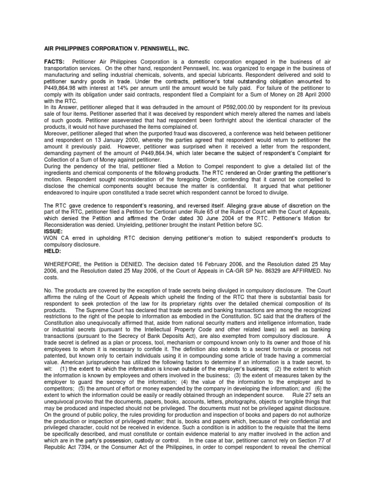20 Lto v. City of Butuan | PDF | Trade Secret | Discovery (Law)