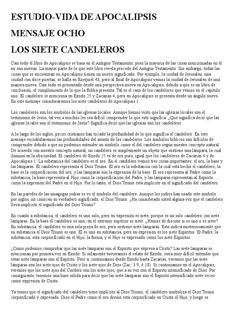 Significado de los Siete Candeleros | PDF | Libro de revelación | Trinidad