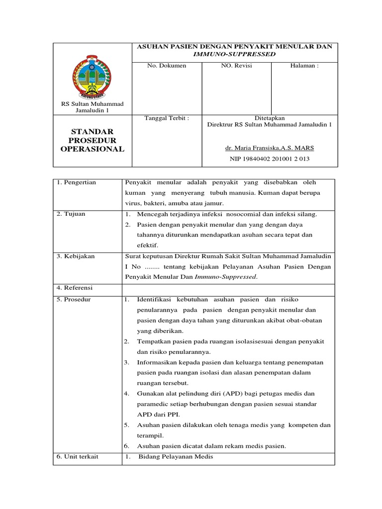 Asuhan Pasien Penyakit Menular dan Imun Supresi | PDF