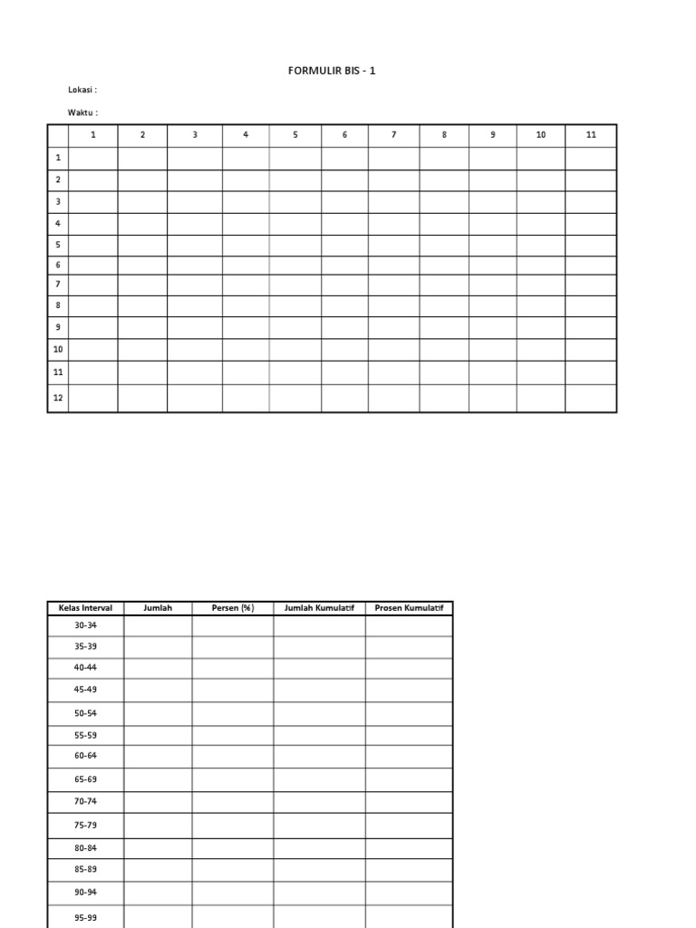 Formulir Pengukuran Kebisingan BIS | PDF