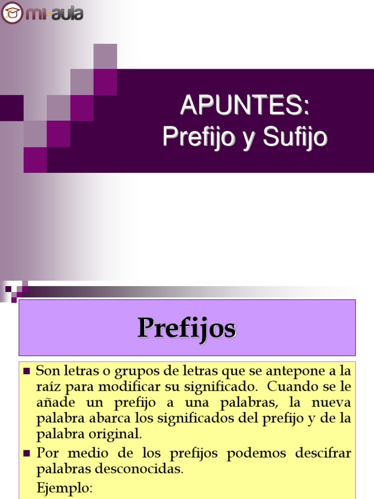 Prefijos y Sufijos: Definición y Ejemplos | PDF | Morfología | Onomástica