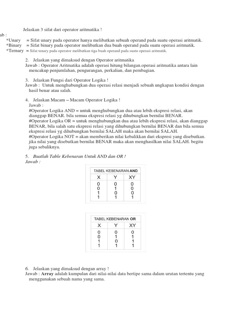 Soal 3 Sifat Dari Operator Aritmatika | PDF