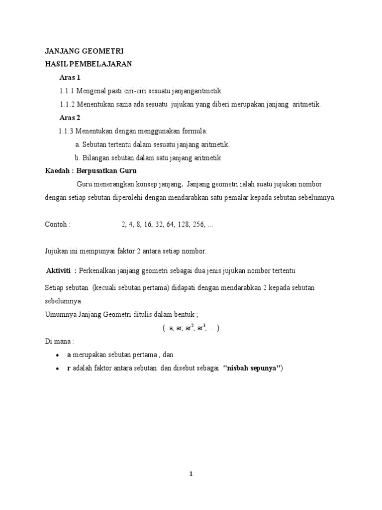 Add Math Janjang Geometri | PDF