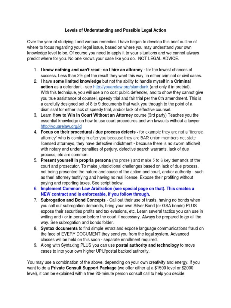 3 Quick Legal Action Steps - Outline of Study | PDF | Lawsuit | Lawyer