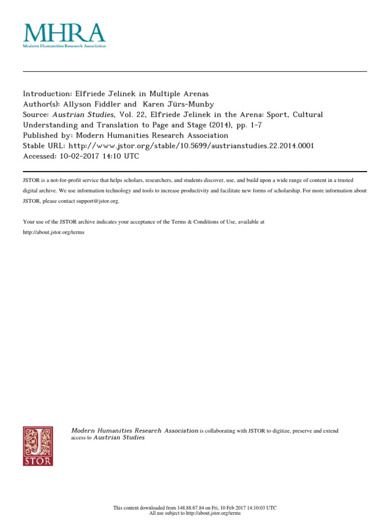 Modern Humanities Research Association Austrian Studies | PDF ...