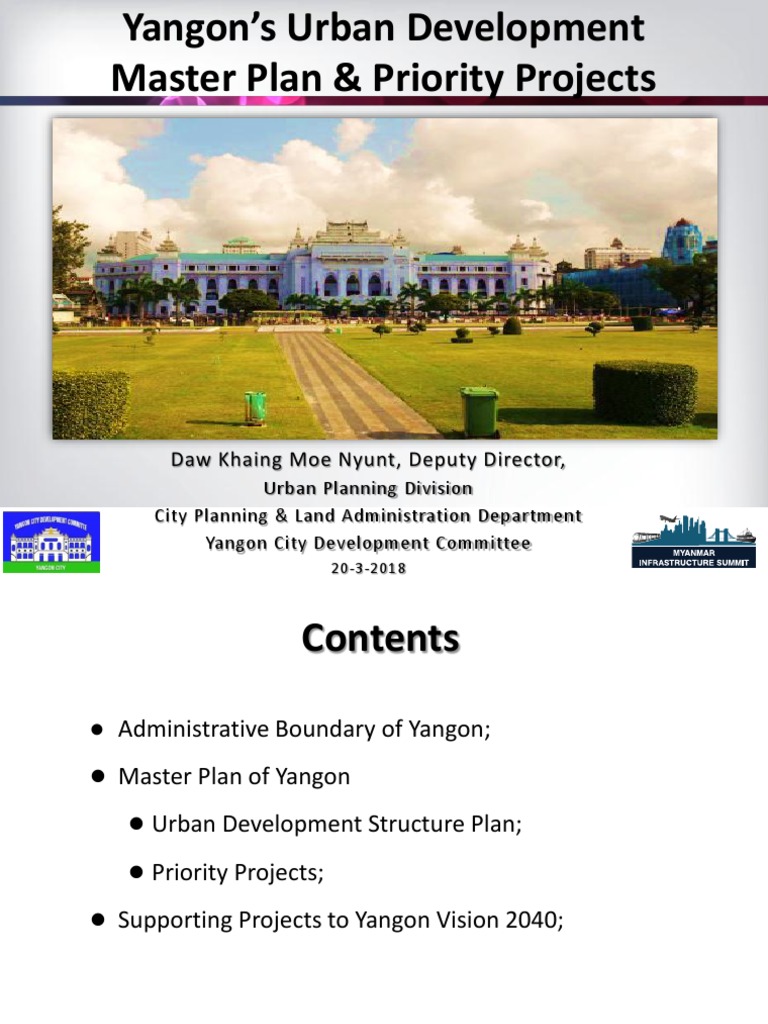 Yangon's Urban Development Master Plan& Priority Projects | PDF | City ...
