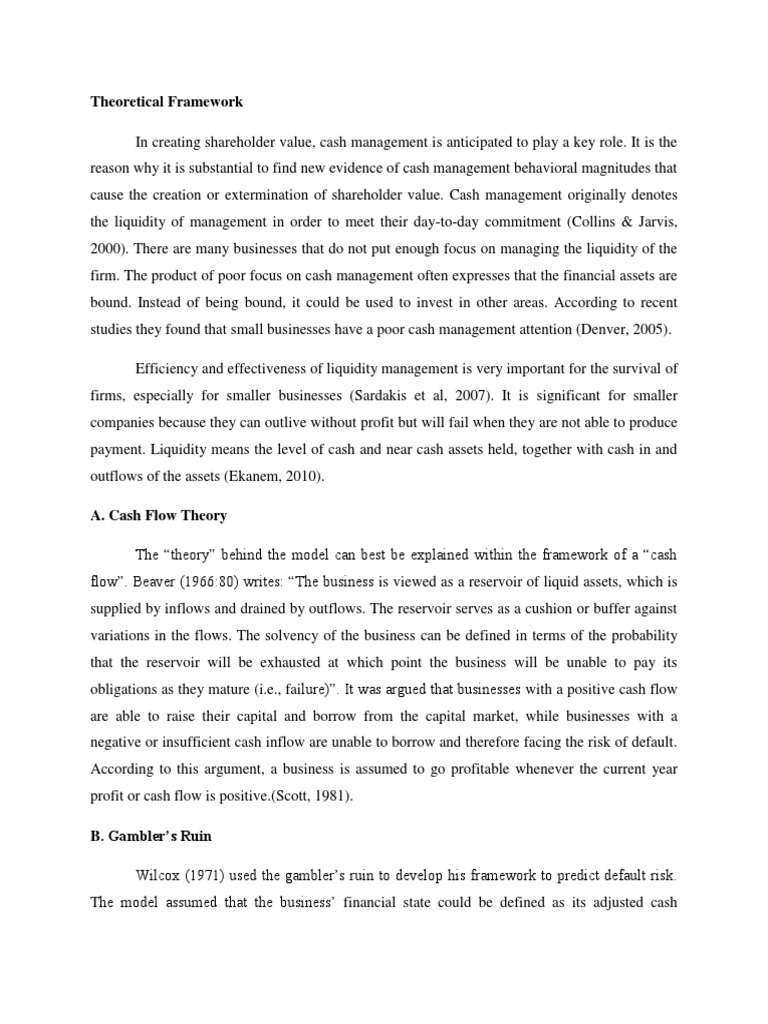 Theoretical Frameworks for Understanding the Role of Cash Management in ...