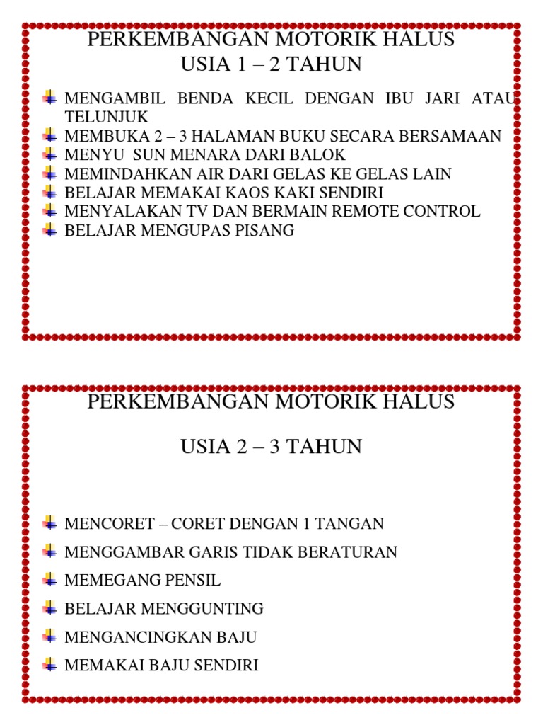 Perkembangan Motorik Halus | PDF