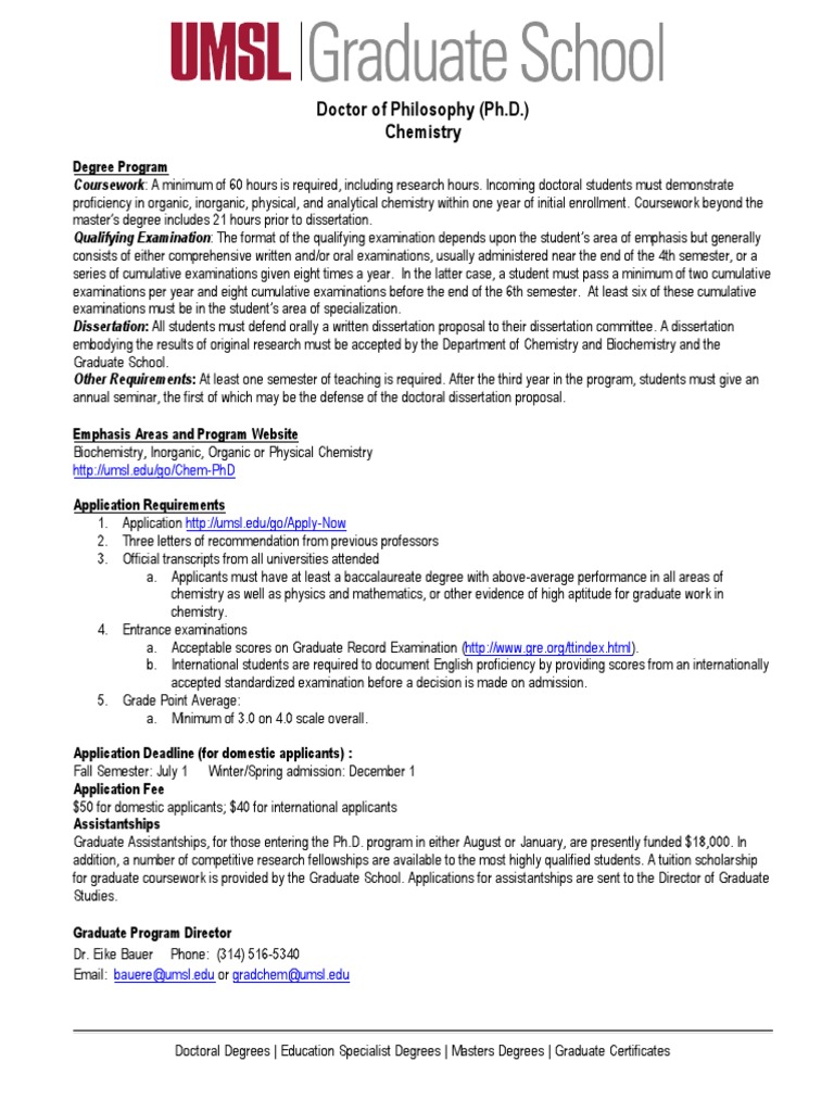 Doctor of Philosophy (PH.D.) Chemistry: Degree Program | Download Free ...