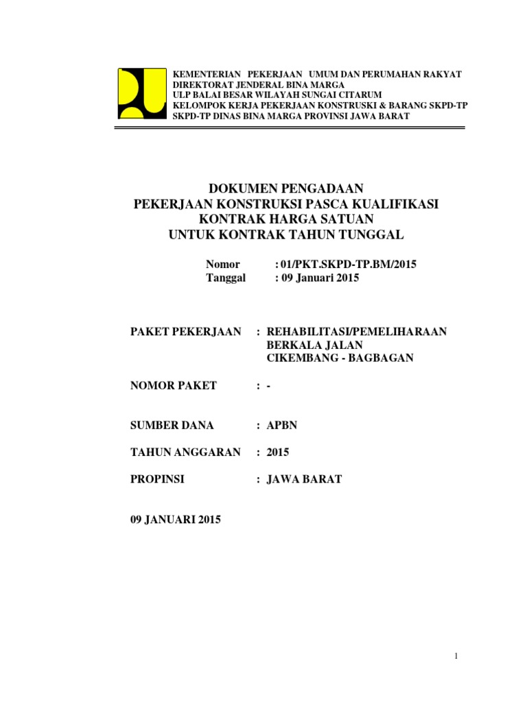 Contoh Dokumen Lelang PDF | PDF