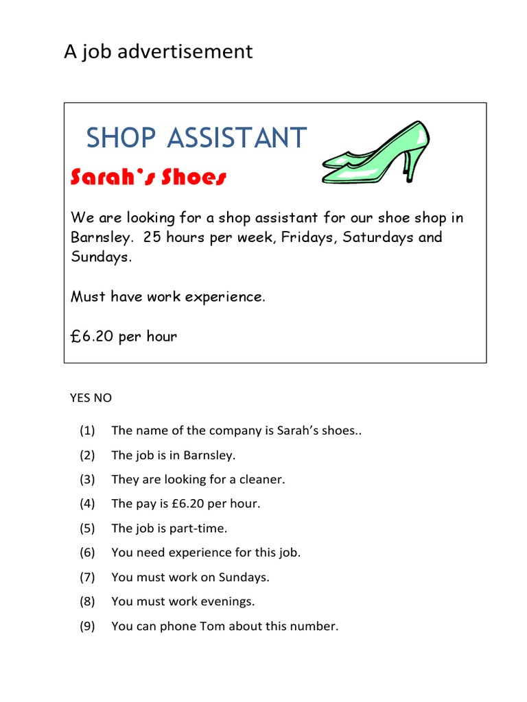 A Job Advertisement | PDF