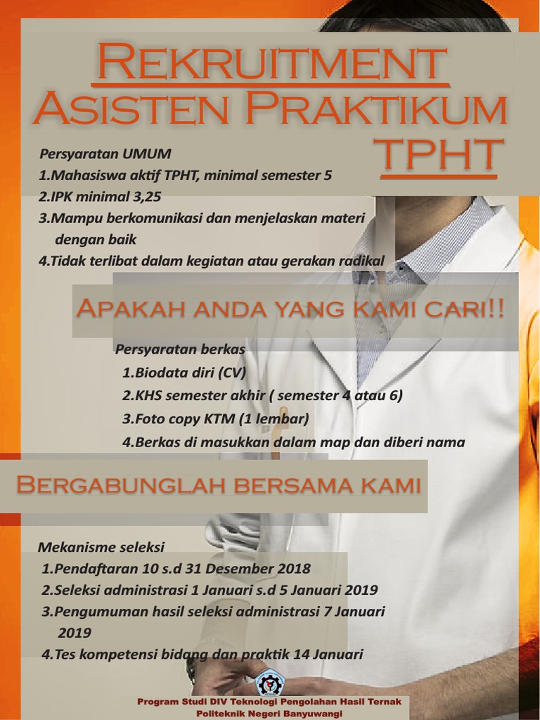 Contoh Brosus Open Recruitment Asisten Lab | PDF