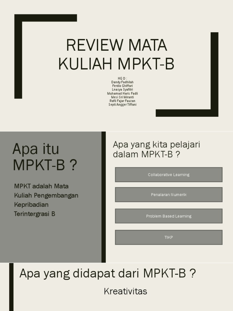Review Mata Kuliah MPKT-B | PDF