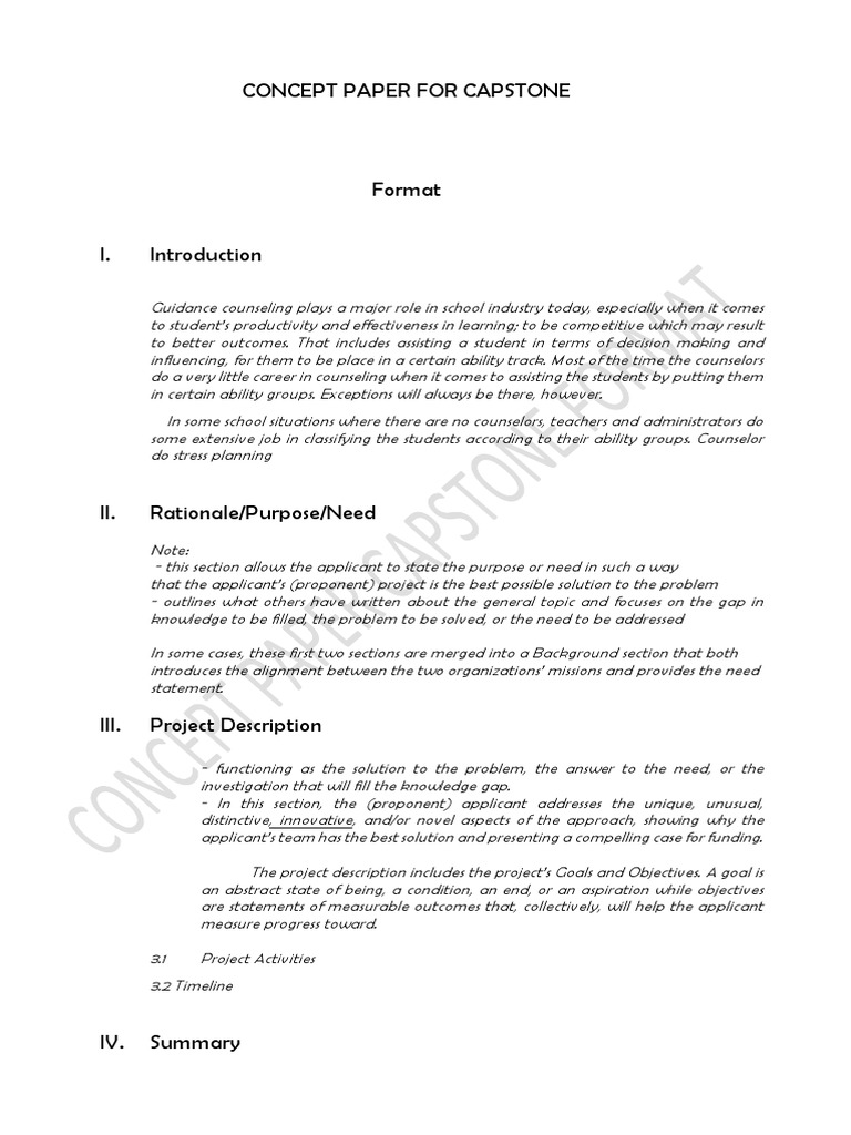 Concept Paper For Capstone Format | PDF
