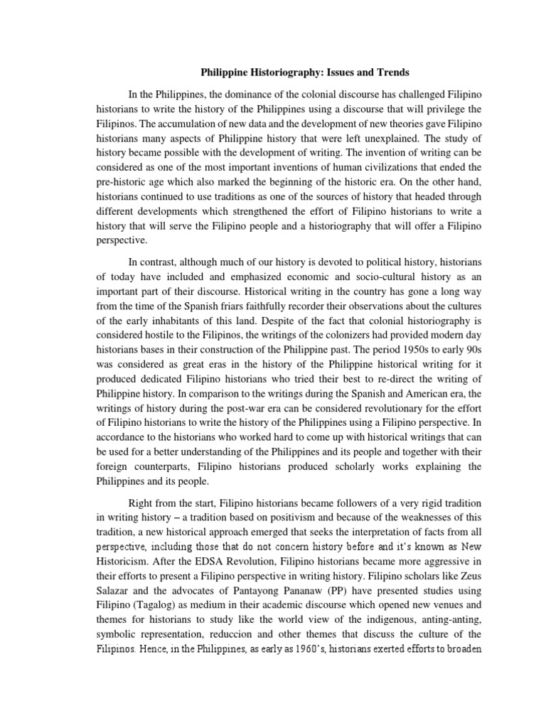 Philippine Historiography | PDF | Historian | Philippines