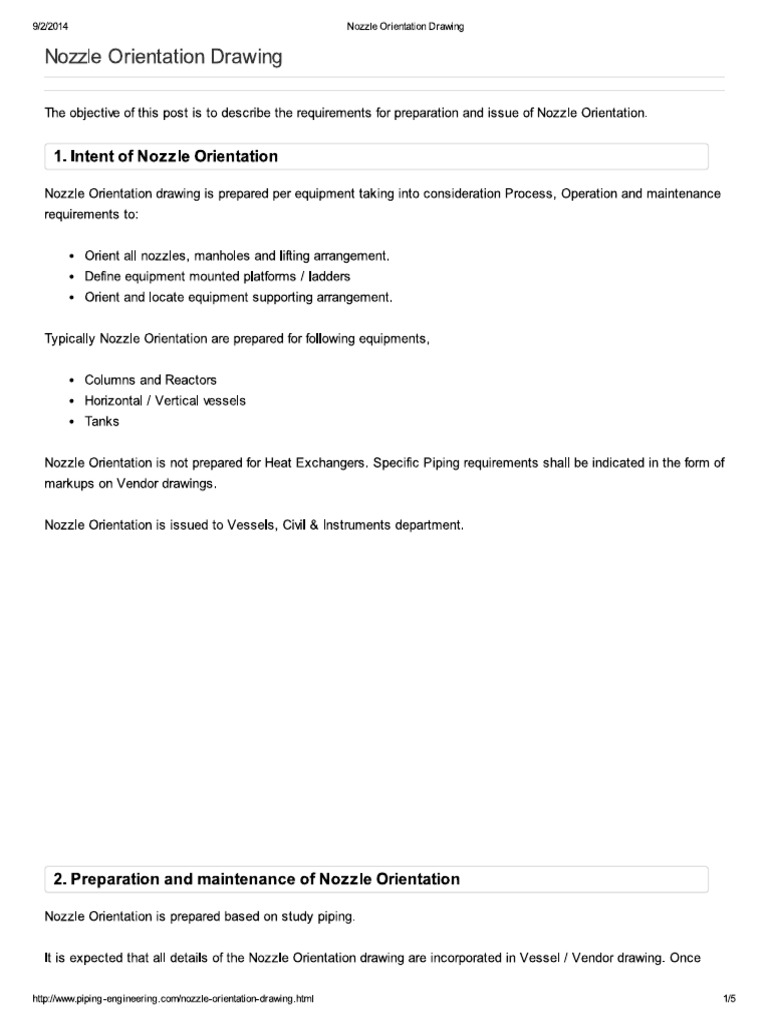 Nozzle Orientation Drawing | PDF