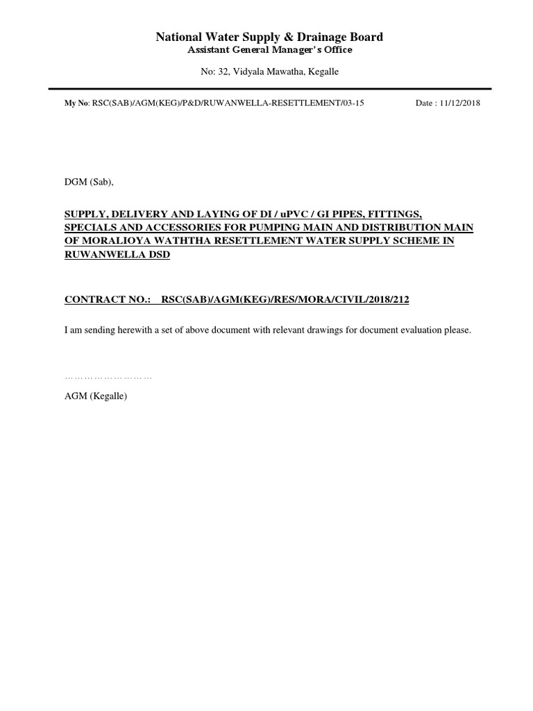 National Water Supply & Drainage Board: No: 32, Vidyala Mawatha ...