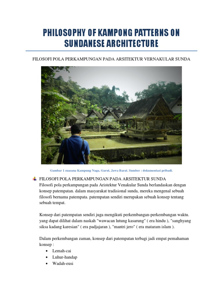 Kampong Pattern Sundanese Architecture Line | PDF