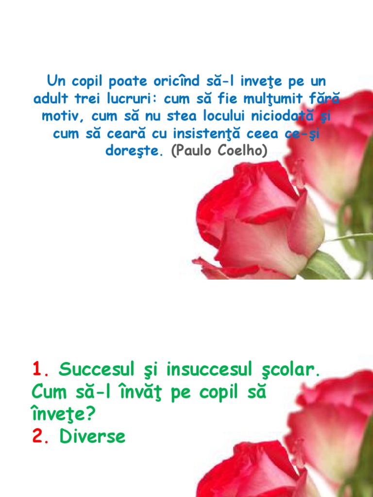 Succesul Si Insuccesul Scolar | PDF