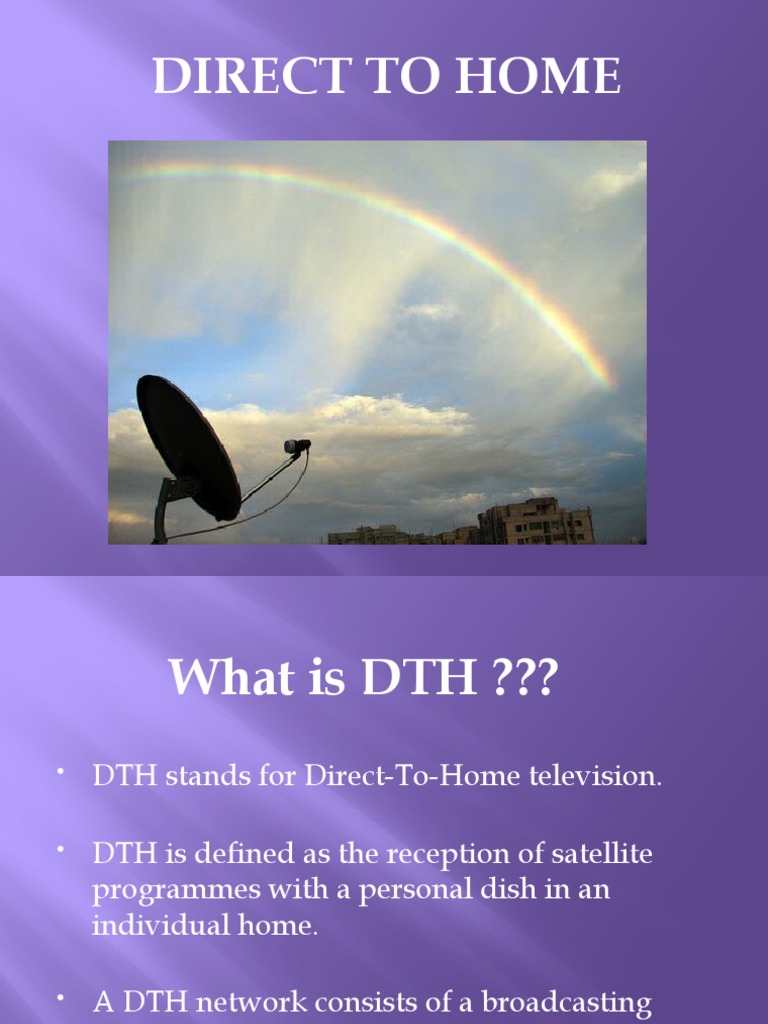 DTH Presentation | PDF | Satellite Television | Data Compression