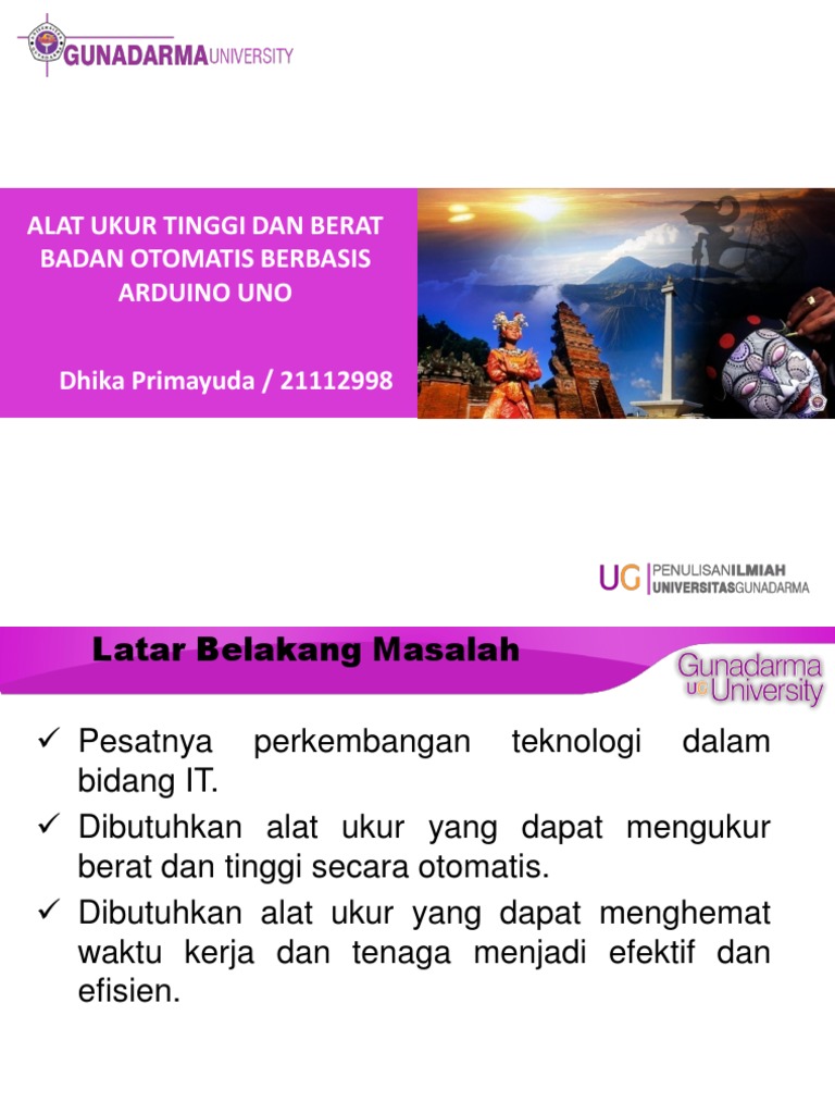 Alat Ukur Tinggi Dan Berat Badan Otomatis Berbasis Arduino Uno | PDF